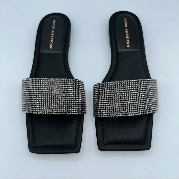 Good American | Shoes | Good American Crystal Crush Square Toe Genuine ...
